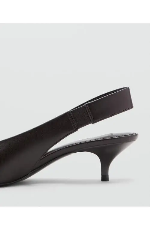 Mango Bimbo Pointed Toe Slingback Pump - Chocolate