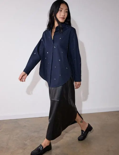 Whistles Embellished Poplin Shirt