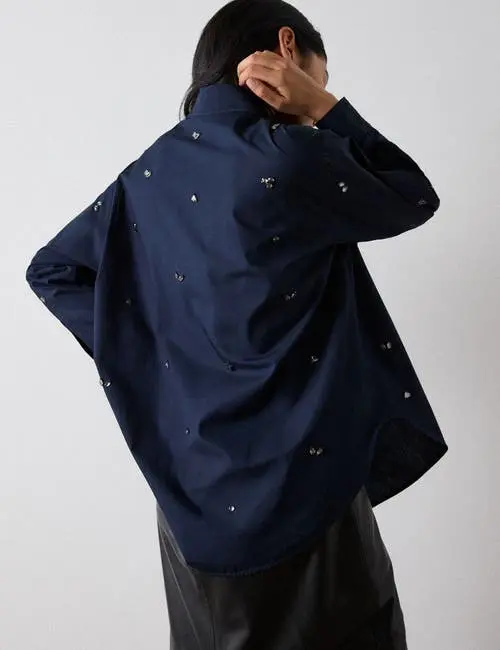 Whistles Embellished Poplin Shirt
