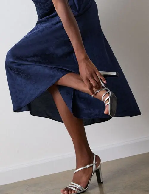 Whistles Jacquard V-neck Midi Dress