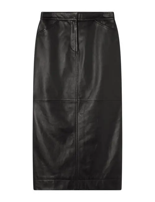 Whistles Panelled Leather Midi Skirt
