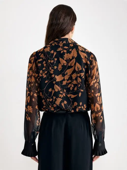 PHASE EIGHT Clenence Floral Sheer Drape Shirt