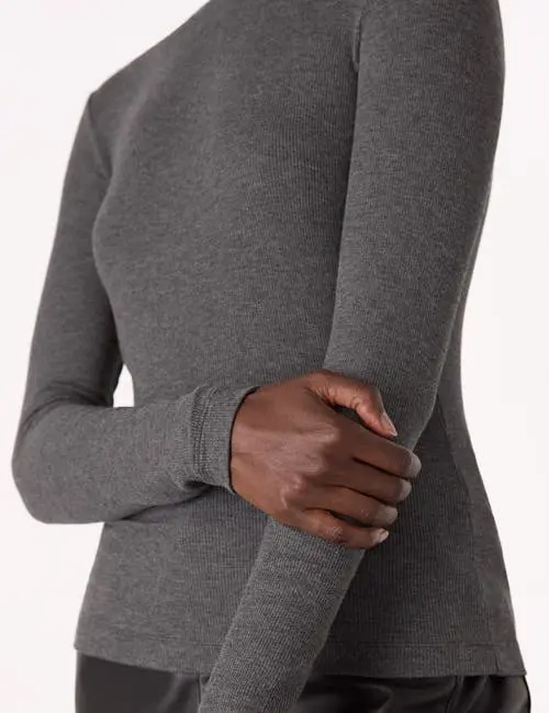 Whistles Essential Ribbed Crew Long Sleeve Top
