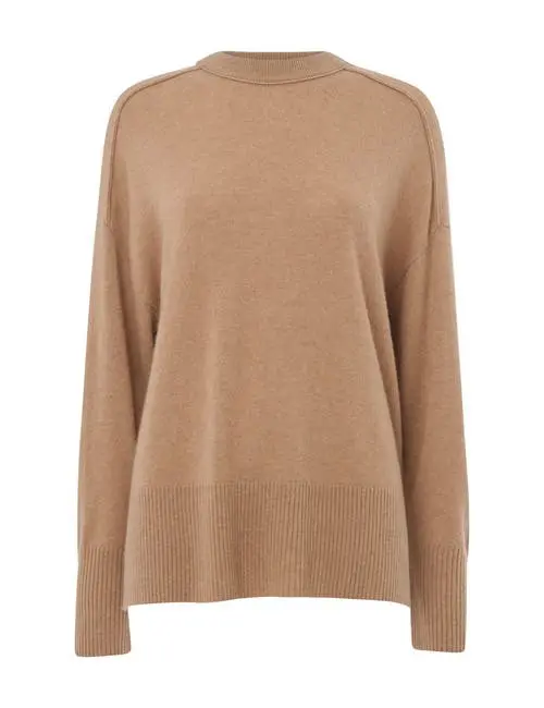 Whistles Cashmere Seam Detail Crew Sweater