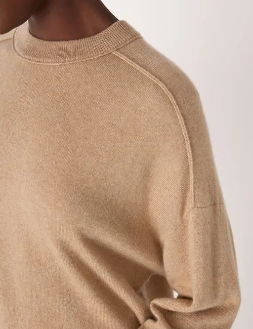 Whistles Cashmere Seam Detail Crew Sweater
