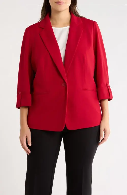 Anne Klein One-button Blazer - Vermillion