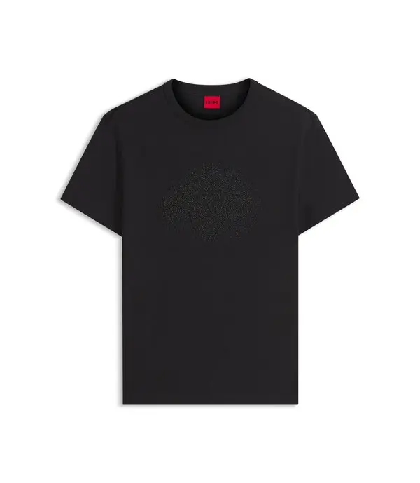 Hugo Cotton-jersey T-shirt With Rhinestone Logo