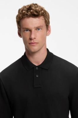 BOSS Cotton-blend Polo Shirt With Waffle-knit Texture