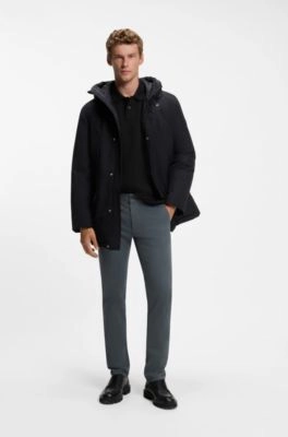 BOSS Cotton-blend Polo Shirt With Waffle-knit Texture