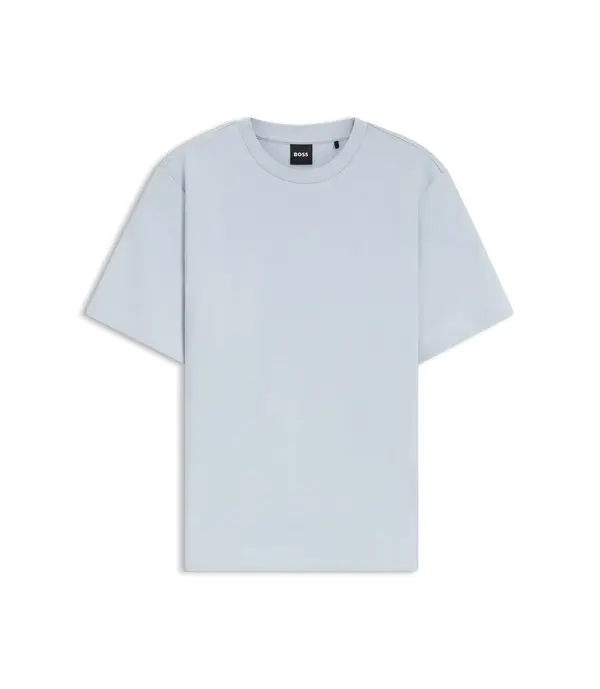 BOSS Relaxed-fit T-shirt In Mercerized Cotton - Light Blue