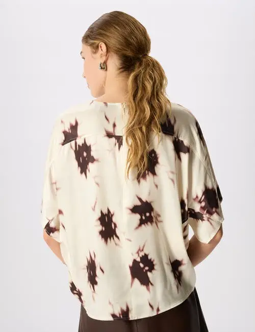 Whistles Shadow Floral Viscose Blouse