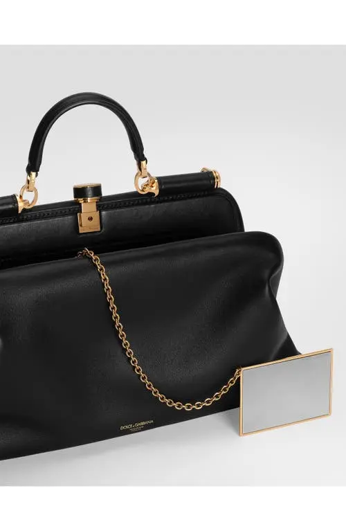 Dolce & Gabbana Nappa Plonge Leather Frame Bag