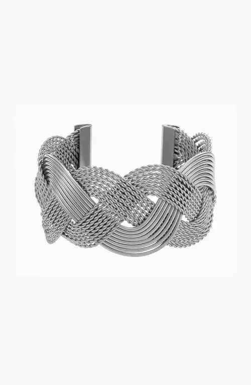 BEARFRUIT JEWELRY Charlotte Statement Cuff Bracelet Modern Minimalist Statement - Dark Grey