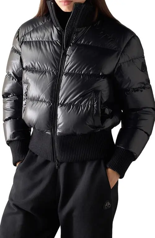 Moose Knuckles Queens 800-fill Power Down Bomber Jacket - Black