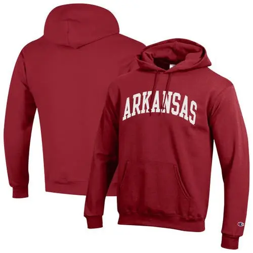 Champion Arkansas Razorbacks Basic Arch Fleece Pullover Hoodie - Cardinal