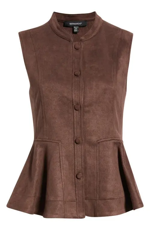 Bernardo Sleeveless Button-up Peplum Top
