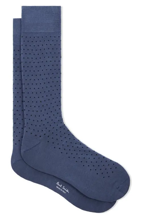 Paul Smith Tiny Polka Dot Cotton Blend Dress - 47_navy