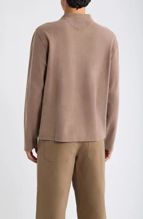 CORRIDOR Long Sleeve Cotton Piqué Polo - Brn