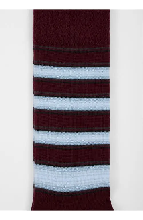 Paul Smith Space Dye Stripe Cotton Blend Dress Socks - 40_light Blue