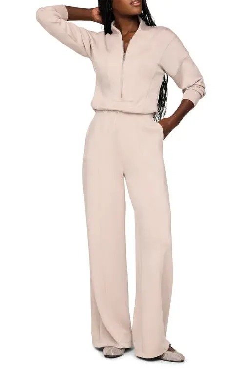 Spanx Airessentials® Long Sleeve Shawl Collar Jumpsuit - Mushroom