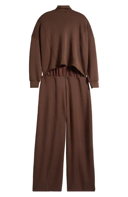 Spanx Airessentials® Long Sleeve Shawl Collar Jumpsuit - Umber Root