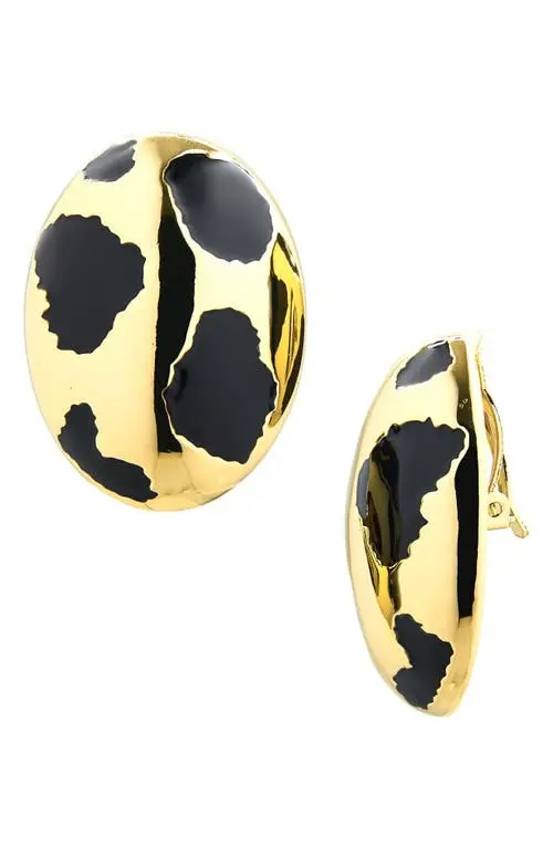 Carolina Herrera Leopard Spot Earrings - Gold/black