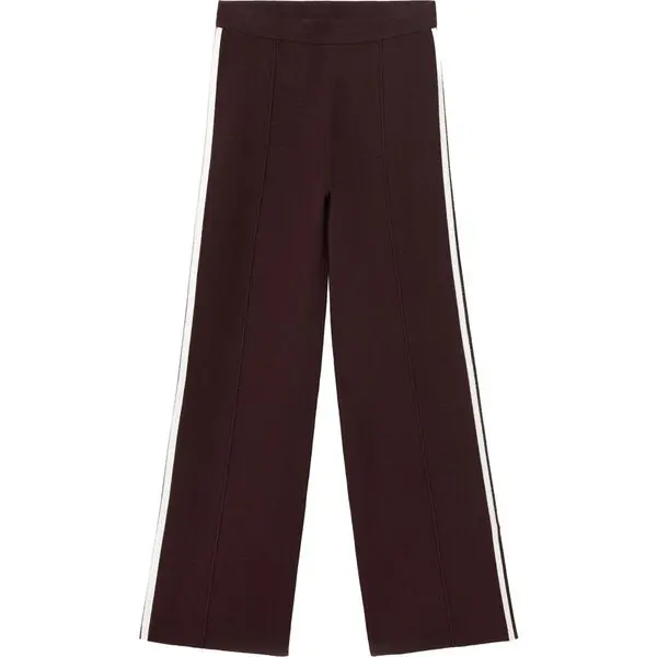 Mango Side Stripe Knit Pants - Chocolate