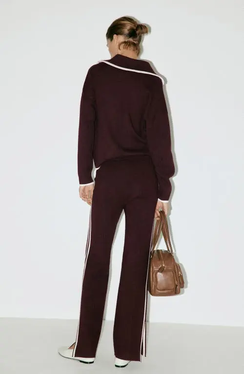 Mango Side Stripe Knit Pants
