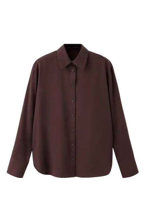 Mango Lyocell Button-up Shirt - Brown
