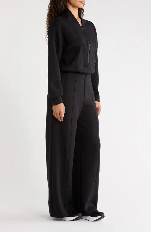 Spanx Airessentials® Long Sleeve Shawl Collar Jumpsuit - Very Black