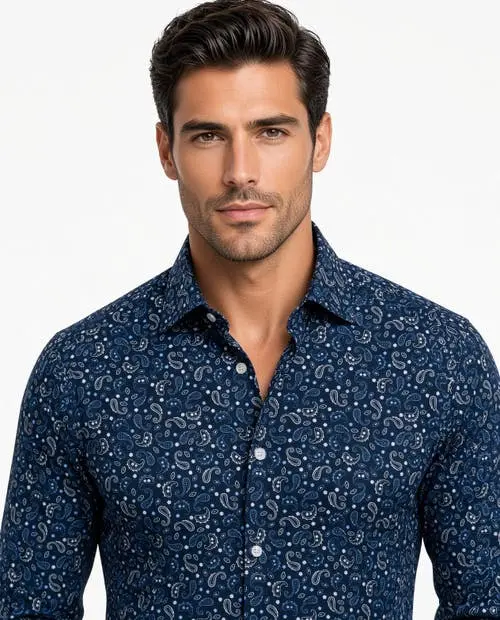 MASUTTO Richmond Print Button-up Long Sleeve Shirt