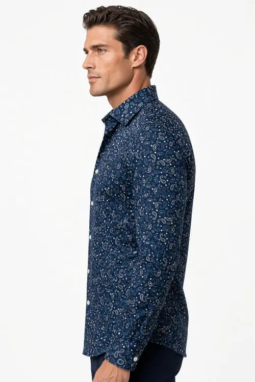 MASUTTO Richmond Print Button-up Long Sleeve Shirt
