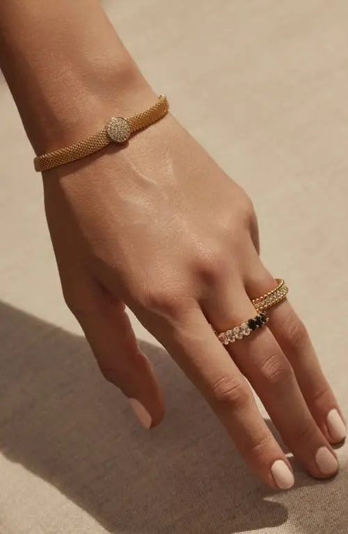 BEARFRUIT JEWELRY Jena Sparkle Wide Band Ring Trendy Unique Style - Gold