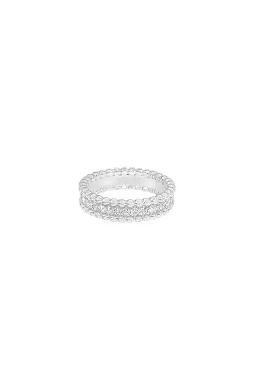 BEARFRUIT JEWELRY Jena Sparkle Wide Band Ring Trendy Unique Style - Silver