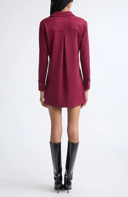 Ramy Brook Maria Long Sleeve Shirtdress - Cranberry