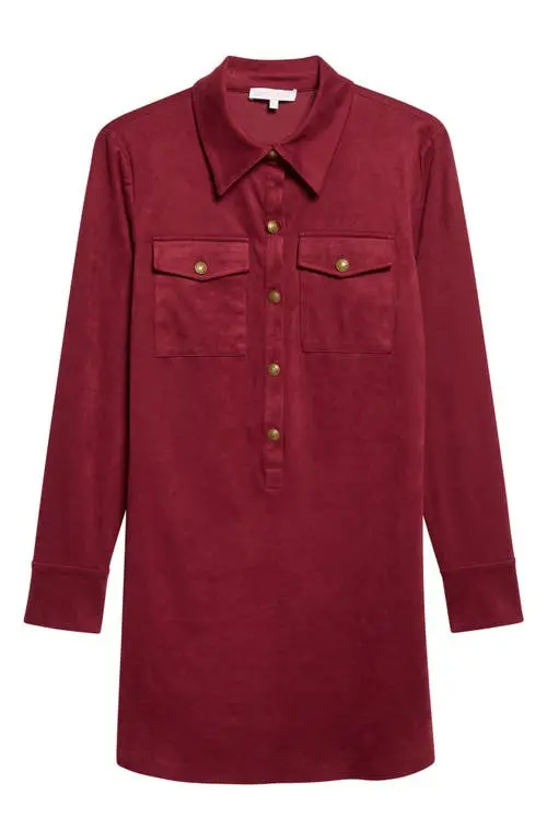 Ramy Brook Maria Long Sleeve Shirtdress - Cranberry