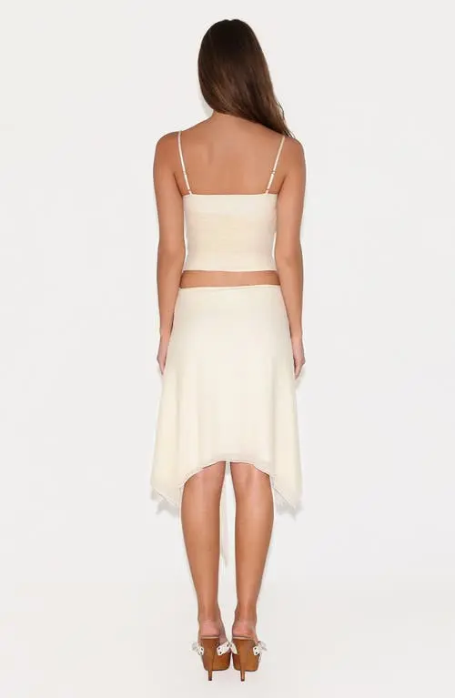 TIGER MIST Juna Mesh Handkerchief Hem Midi Skirt
