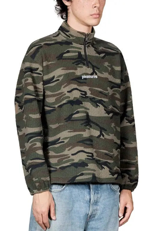 PLEASURES Textured Quarter Zip Pullover