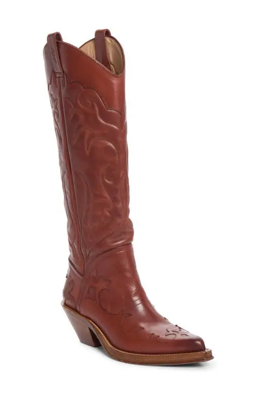 Gabriela Hearst Capia Pointed Toe Western Boot - Tan