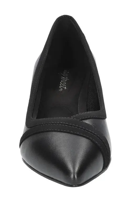 EASY WORKS BY EASY STREET Maye Pointed Toe Kitten Heel Pump - Black-lamy
