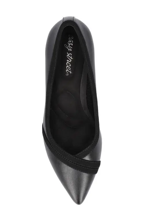 EASY WORKS BY EASY STREET Maye Pointed Toe Kitten Heel Pump - Black-lamy