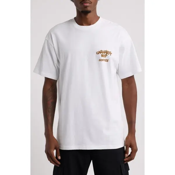Carhartt Work In Progress Coffee Break Organic Cotton Graphic T-shirt - White