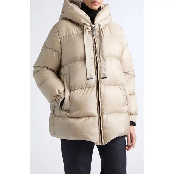 Max Mara Seia Hooded Down Parka - Natural