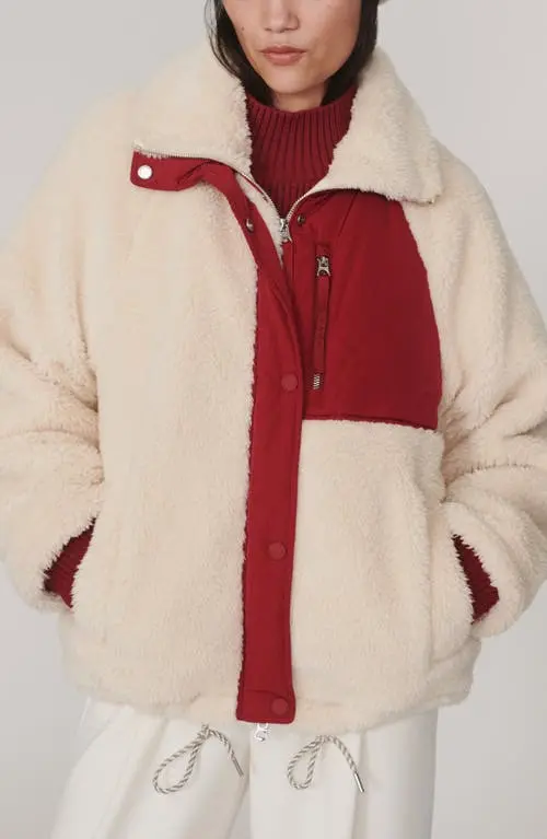Varley Kalyn Sherpa Fleece Jacket - Sandshell/rumba Rose