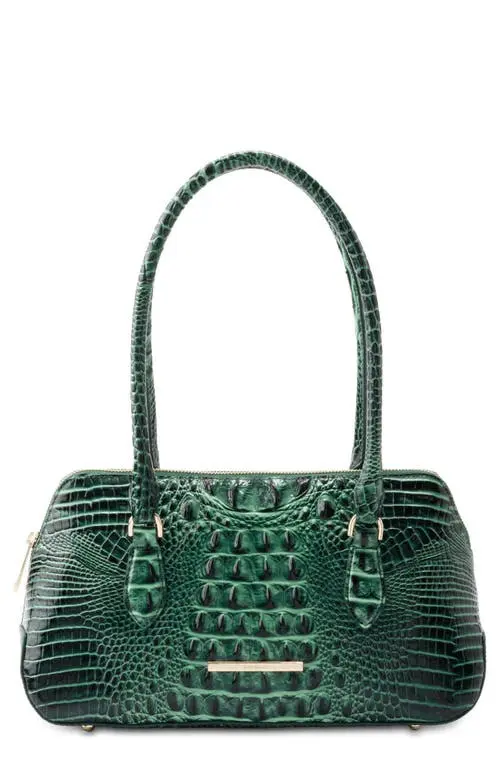 Brahmin Jennifer Croc Embossed Leather Shoulder Bag - Pine