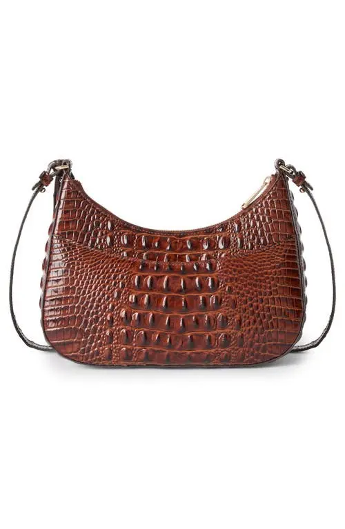 Brahmin Small Stephie Croc Embossed Leather Crossbody Bag - Pecan