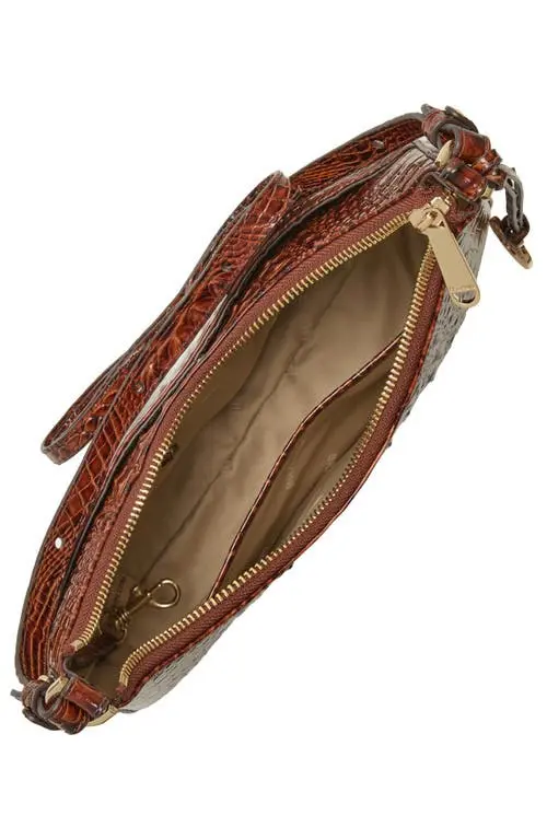 Brahmin Small Stephie Croc Embossed Leather Crossbody Bag - Pecan