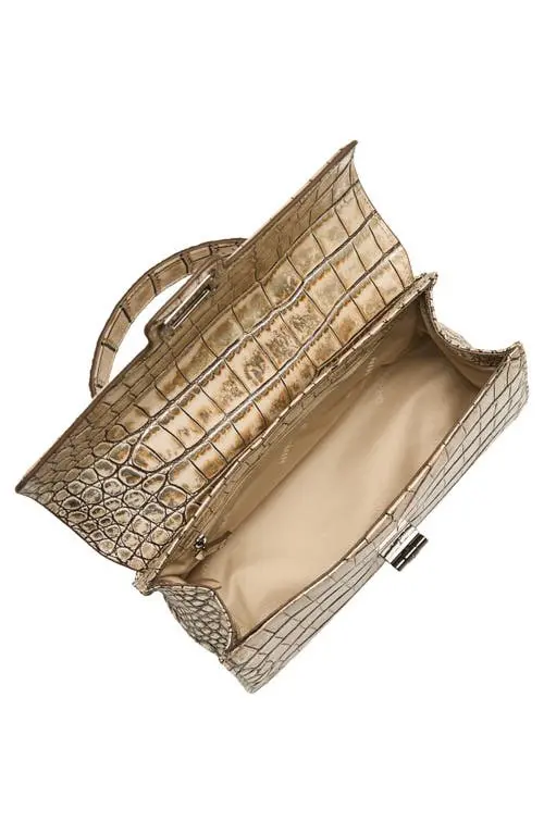 Brahmin Genie Embossed Leather Top Handle Bag - Fossilized