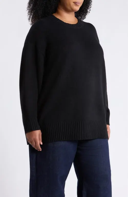 Eileen Fisher Cotton And Cashmere Crewneck Sweater