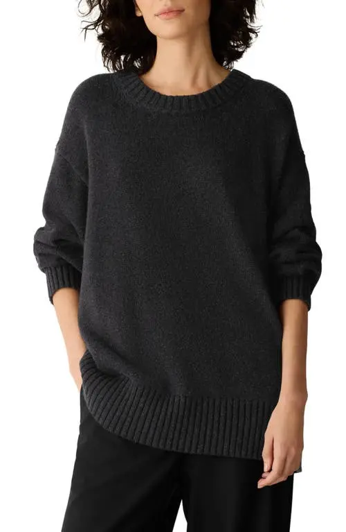 Eileen Fisher Cotton And Cashmere Crewneck Sweater - Char